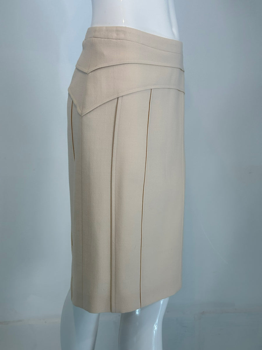 Versace Double Face Cream Wool Tube Skirt Unworn with Tag 1990s 38 ...